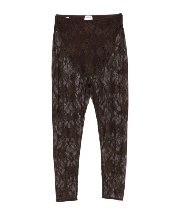 Andamane Loli Lace-pattern Cropped Leggings - Dark Brown
