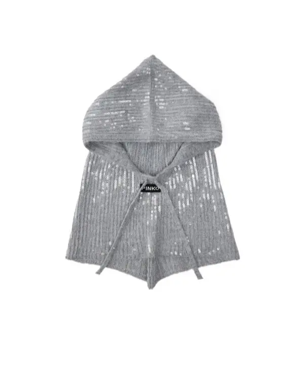 Pinko Sequin-embellished Ribbed-knit Hood