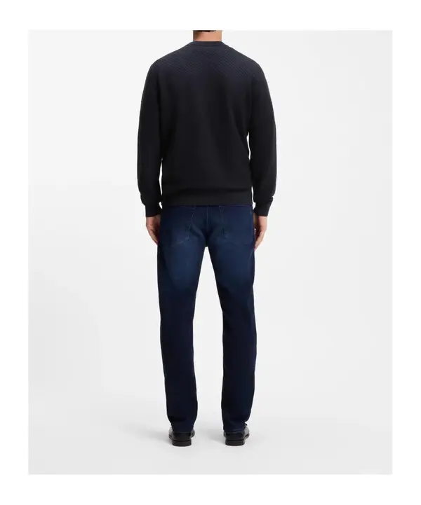 Hugo Boss Regular-fit Sweater In Diagonal-structured Cotton