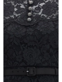 SELF-PORTRAIT Lace Contrast-collar Midi Dress