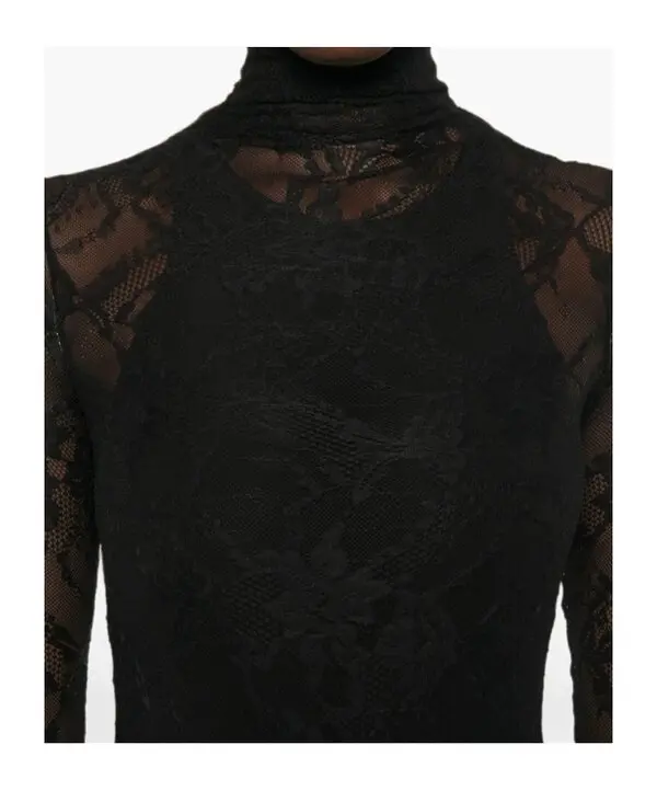 Andamane Ziggy Lace-patterned High-neck Bodysuit