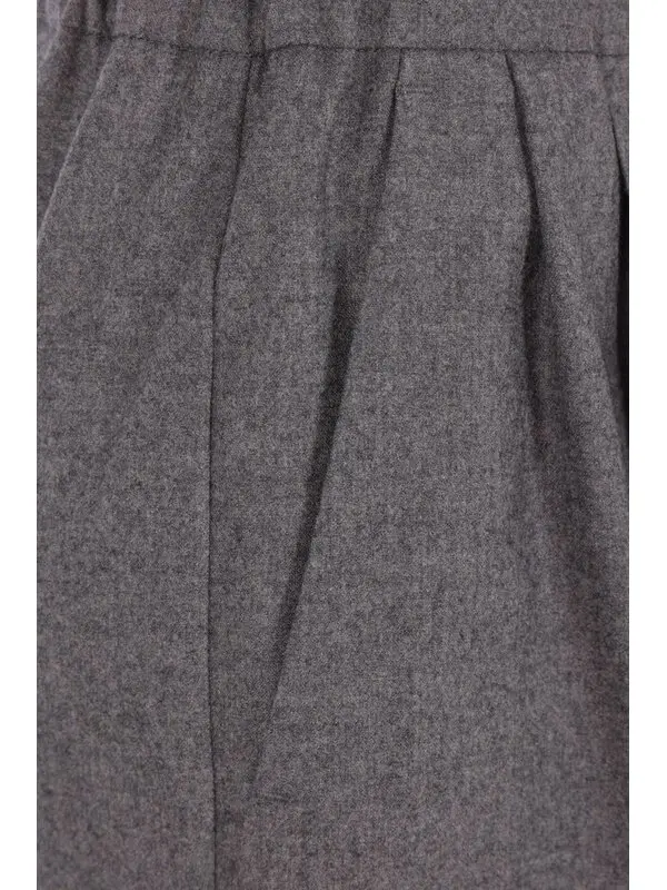 Max Mara Pleated Drawstring Trousers - Medium Gray