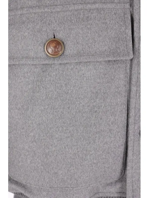Brunello Cucinelli Long-sleeved Buttoned Jacket With High Collar - No