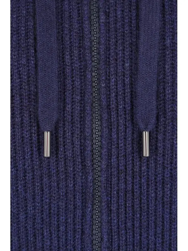 Brunello Cucinelli Ribbed Knit Zip-up Cardigan With Embroidered Logo