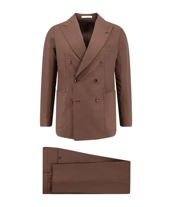 Tagliatore Double-breasted Peak-lapel Suit - Brown
