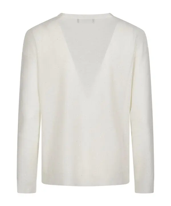 Fabiana Filippi Round Neck Long Sleeve Sweater - White