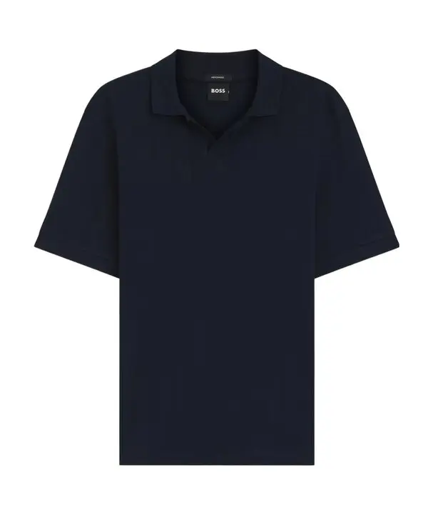 Hugo Boss Jacquard-knit Polo Shirt - Dark Blue
