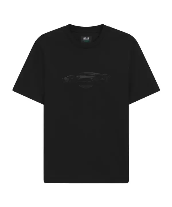 Hugo Boss Boss X Aston Martin Cotton T-shirt With Car Graphic - Black