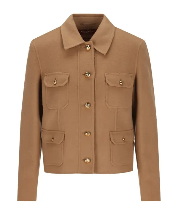 Max Mara Boxy Pocket Jackets - Brown