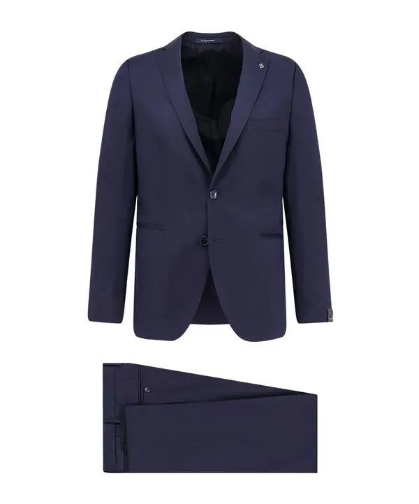 Tagliatore Long-sleeved Blazer And Trousers Set - Blue