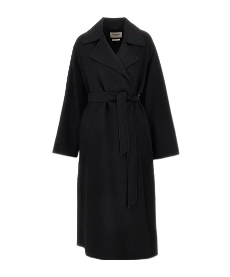 Max Mara Belted Wrap Single-breasted Coat - Black