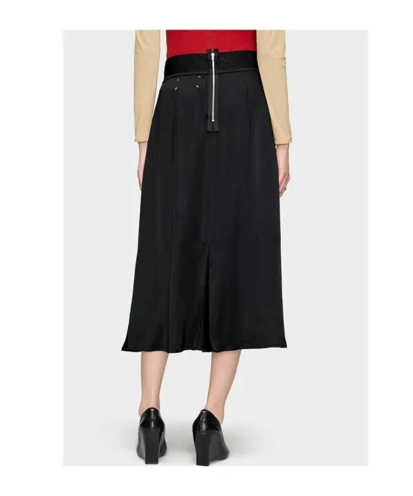 MAISON MARGIELA Washed Silk Satin Midi Skirt