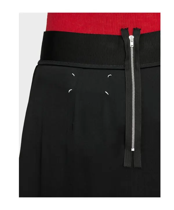 MAISON MARGIELA Washed Silk Satin Midi Skirt