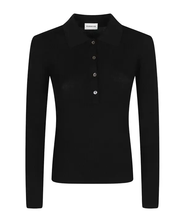 P.a.r.o.s.h Ribbed-knit Polo Top