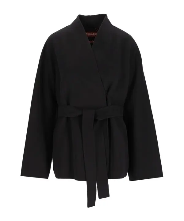 Max Mara Mstforte Belted Coat - Black