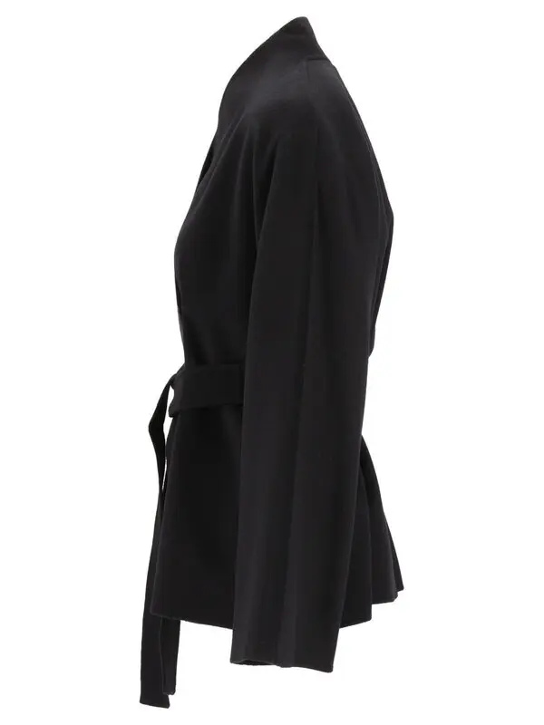 Max Mara Wool Belted Coat - Black