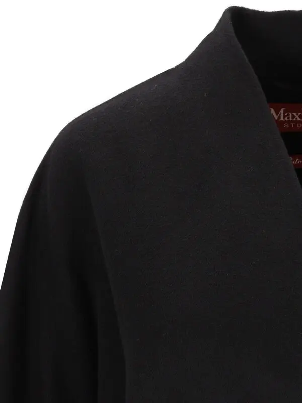 Max Mara Wool Belted Coat - Black