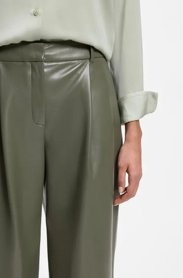Hugo Boss Wide-leg Faux Leather Trousers