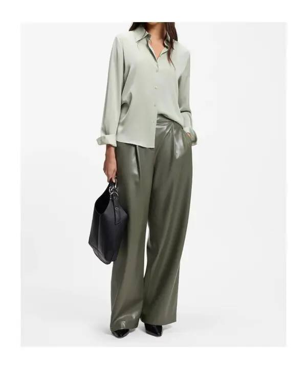 Hugo Boss Wide-leg Faux Leather Trousers