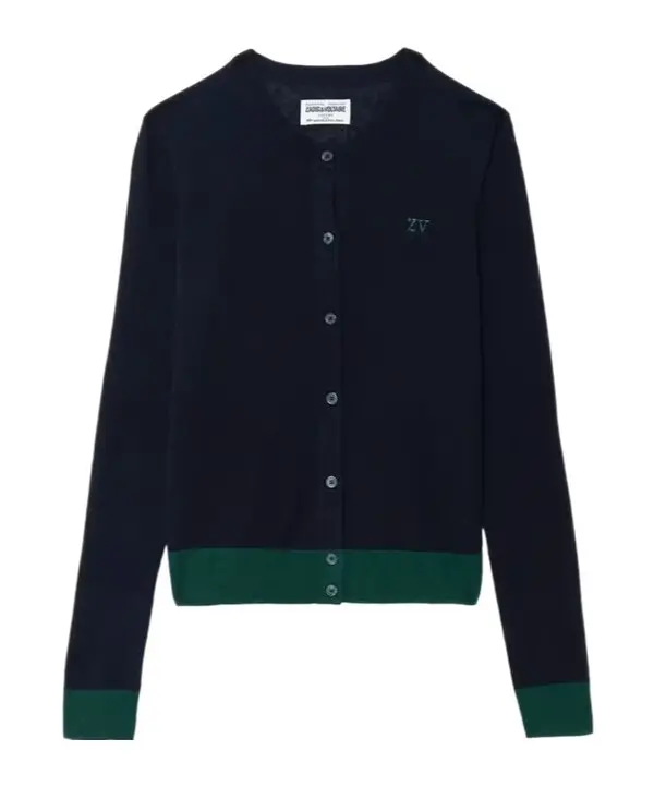 Zadig&Voltaire Missya Logo-embroidered Cardigan - Ink