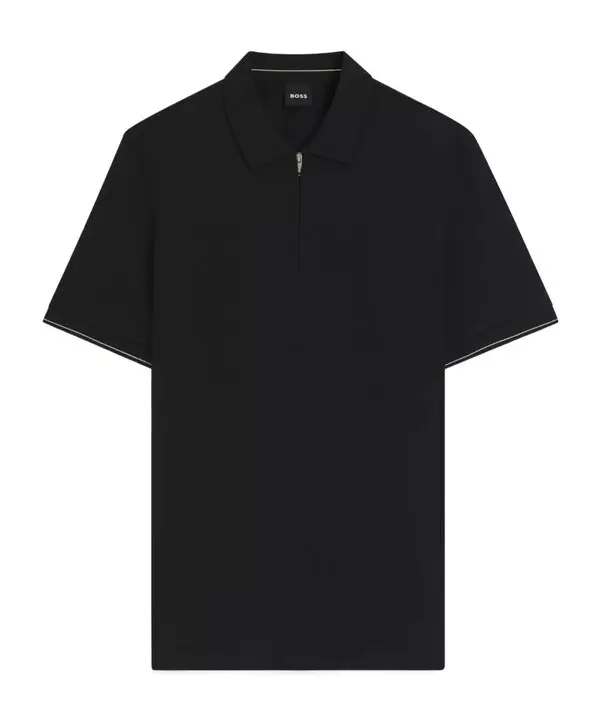 Hugo Boss Zip-fastening Polo Shirt - Black
