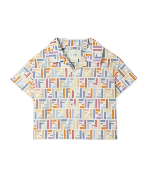 Fendi Multicolour Cotton Poplin Baby Shirt - Multi-color