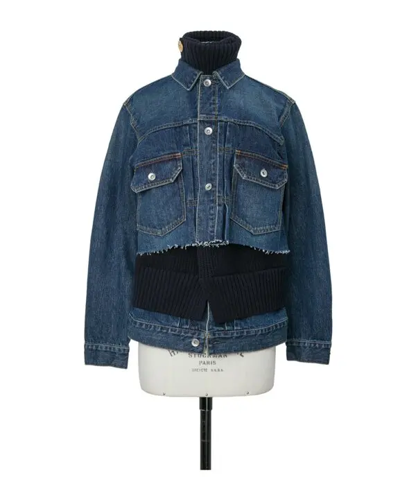 Sacai Denim X Wool Knit Jacket