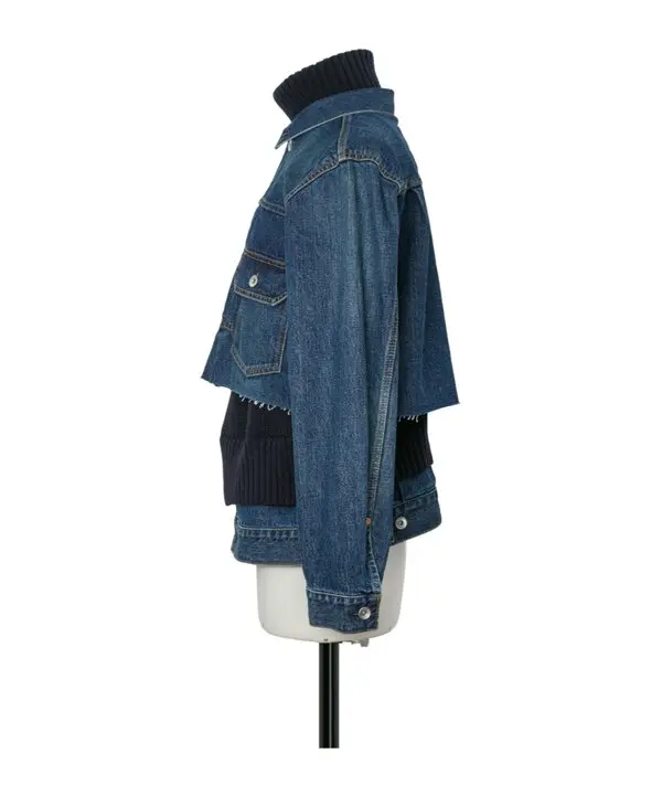 Sacai Denim X Wool Knit Jacket