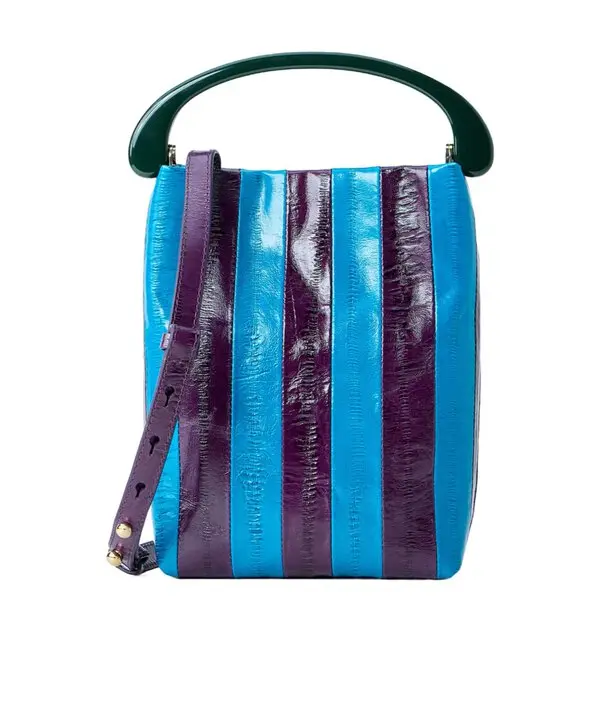 Dries Van Noten Striped Handle Handbag - Blue