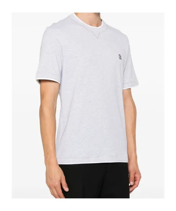 Brunello Cucinelli Logo-embroidered Crew-neck T-shirt