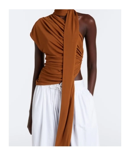 Christopher Esber Vienna Draped Scarf-detail Jersey Top