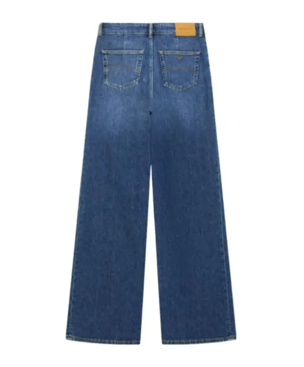 Emporio Armani High-waisted Wide-leg Jeans With Distressed Finish - Blue