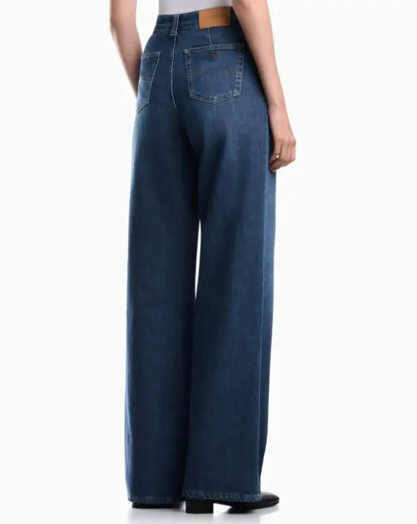 Emporio Armani High-waisted Wide-leg Jeans With Distressed Finish - Blue