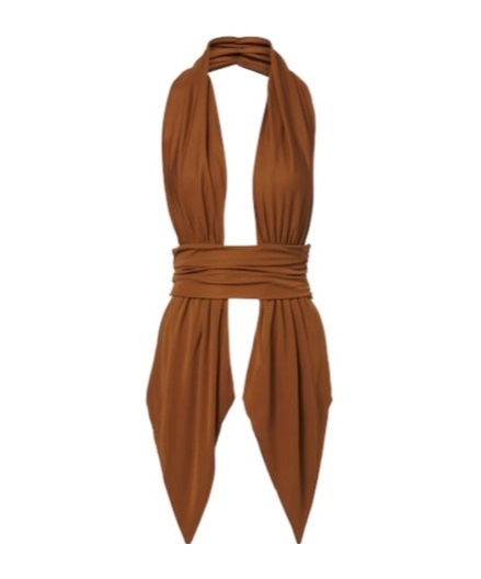 Christopher Esber Scarf Halterneck Jersey Top - Brown