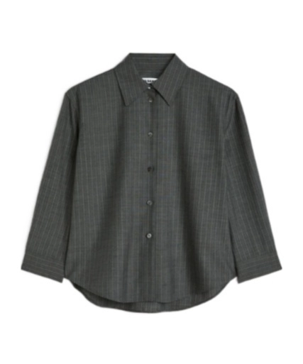 JIL SANDER Pinstripe-pattern Cropped Shirt