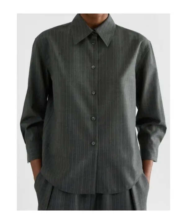 JIL SANDER Pinstripe-pattern Cropped Shirt