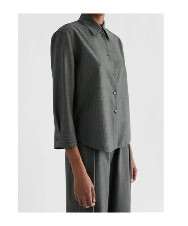 JIL SANDER Pinstripe-pattern Cropped Shirt
