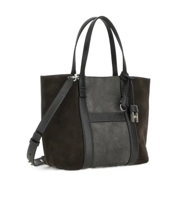 Hogan Script Shopping Bag Small - Brown-grey