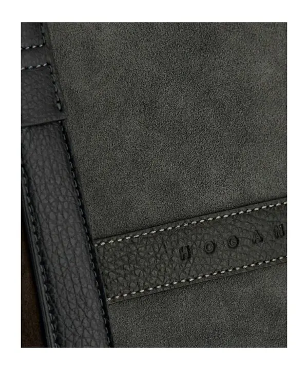 Hogan Script Shopping Bag Small - Brown-grey