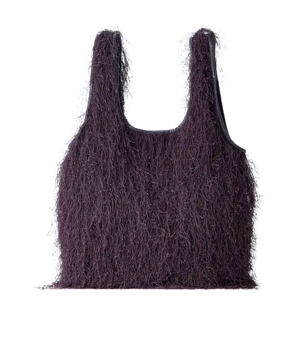 Dries Van Noten Ruffled Small Top Handle Bag - Black