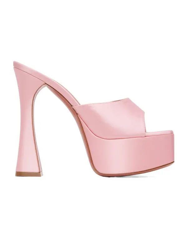 Amina Muaddi Dalida Plateau Slipper 140 High-heeled Sandals - Light Pink