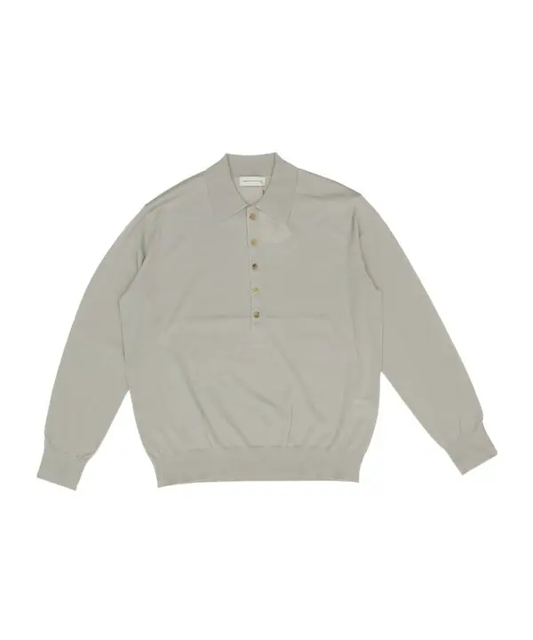 Dries Van Noten Muano Long-sleeved Polo Shirt - Nude
