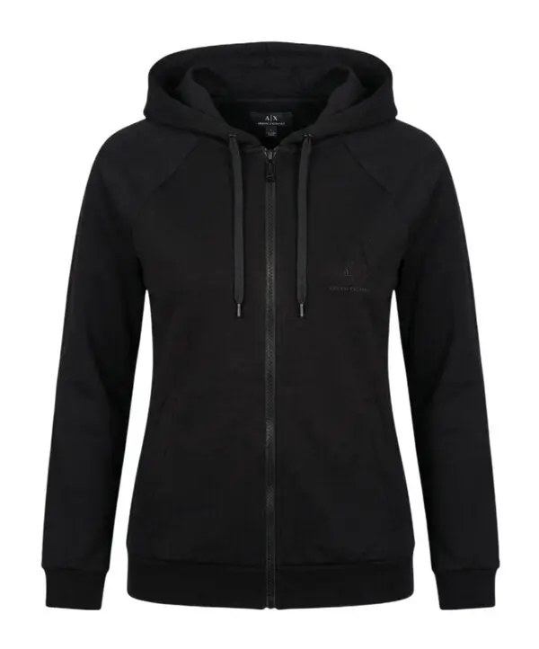 Armani Exchange Rhinestone-embellished Zip-up Hoodie - Black