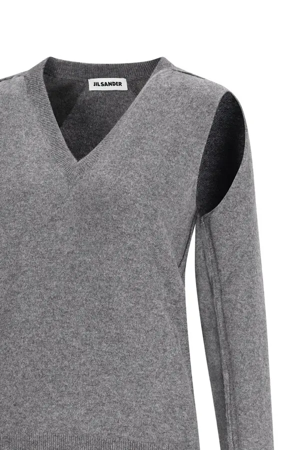 JIL SANDER Cut-out V-neck Sweater