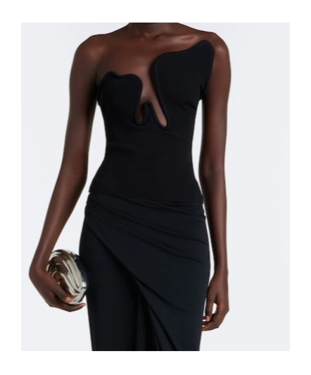 Christopher Esber Salacia Ribbed-knit Jersey Top