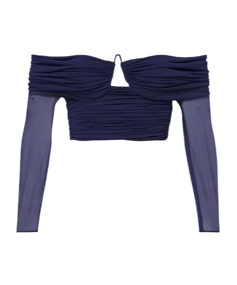 Christopher Esber Marin Draped Off-shoulder Top - Blue