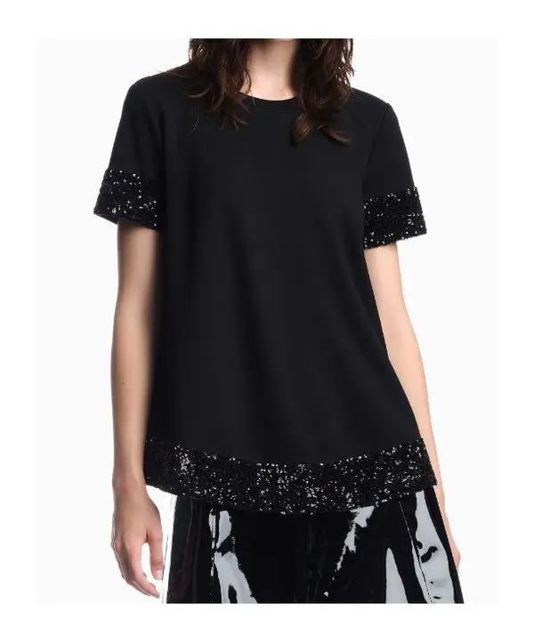 Emporio Armani Embellished Short-sleeve Jumper