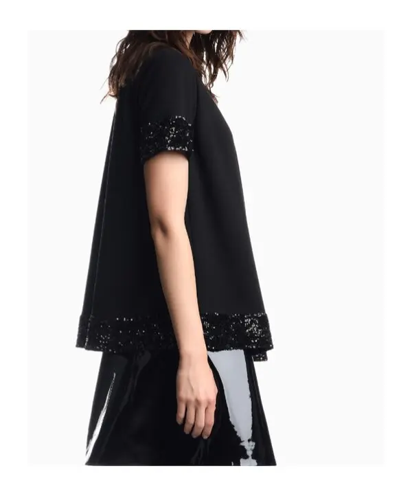 Emporio Armani Embellished Short-sleeve Jumper