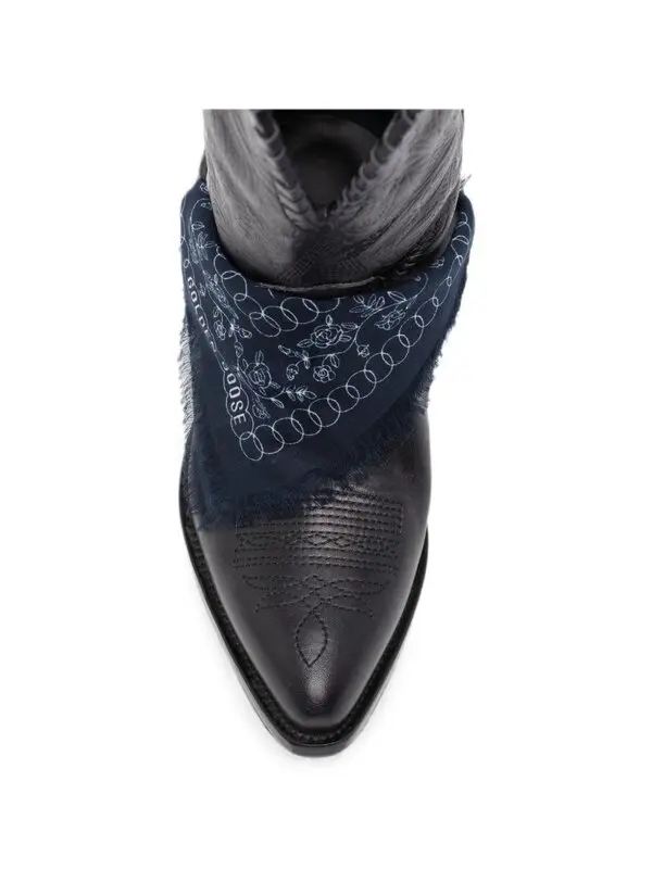 GOLDEN GOOSE Wish Star Scarf Detailed Ankle Boots
