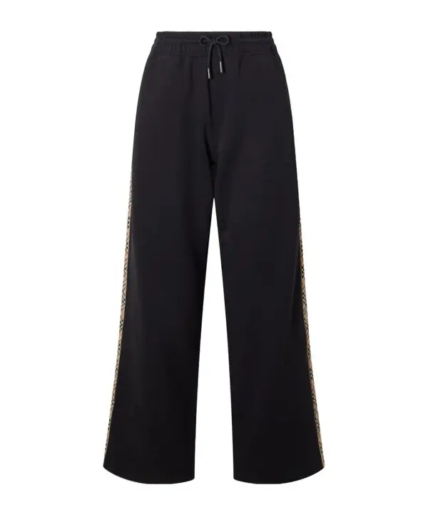 Burberry Drawstring Jogger Pants With Monogram Detail - Black